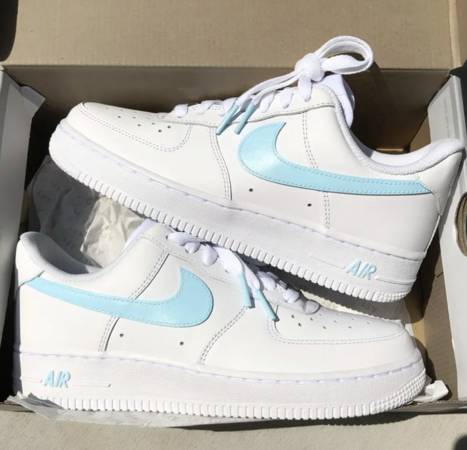 Light Blue Nike Air Force 1 '07 | Zee Customs